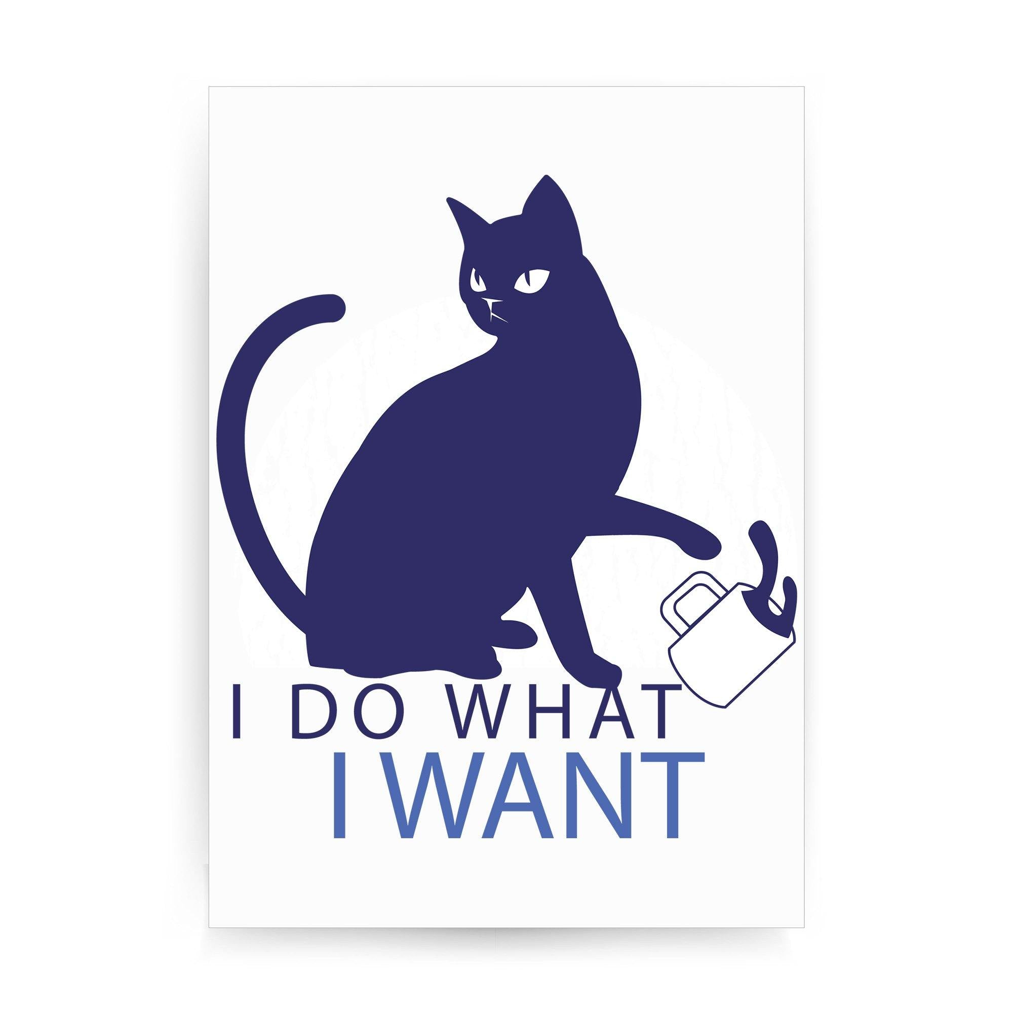 Rebel cat funny print poster framed wall art decor– Graphic Gear