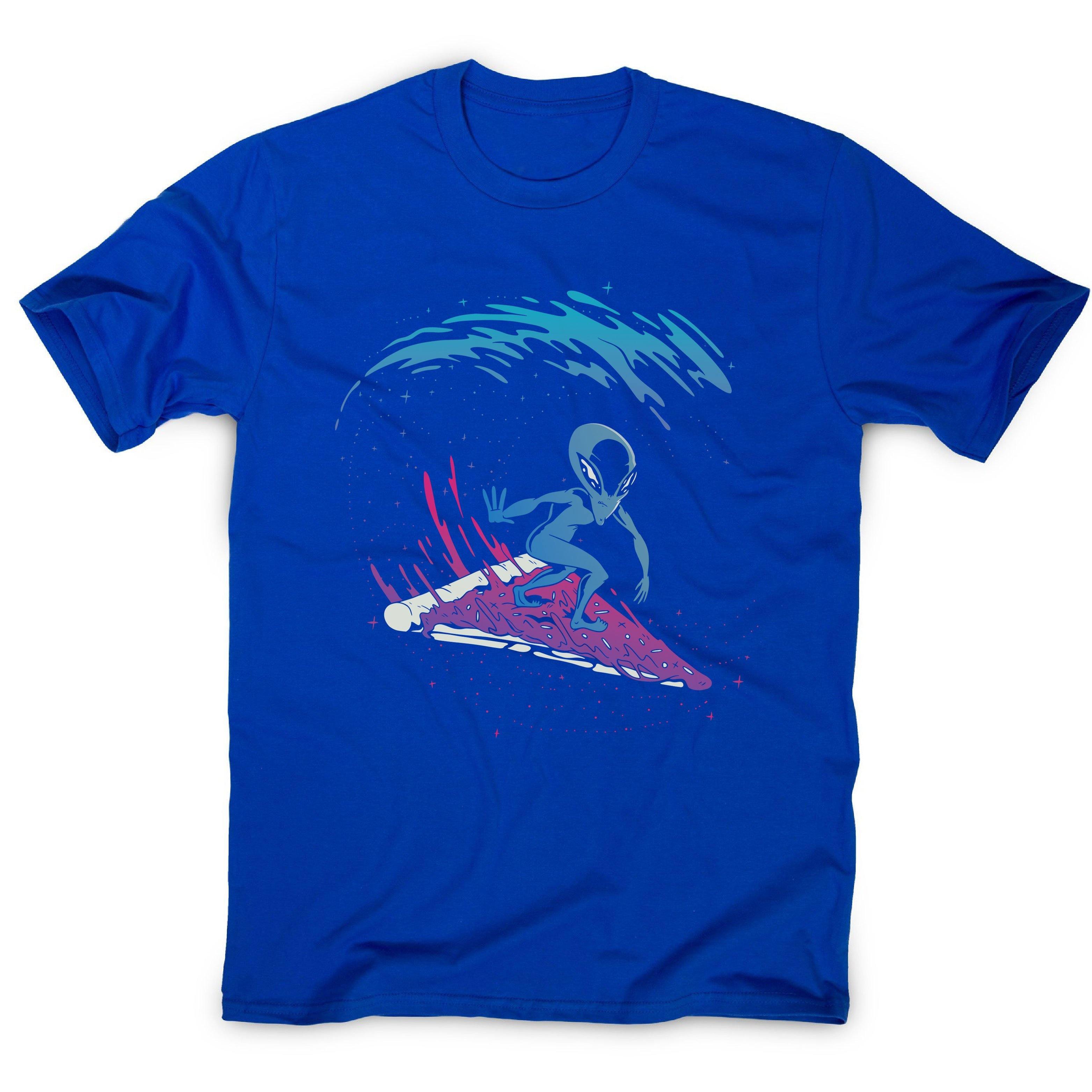 Pizza surfing alien funny illustration men's t-shirt– Graphic Gear