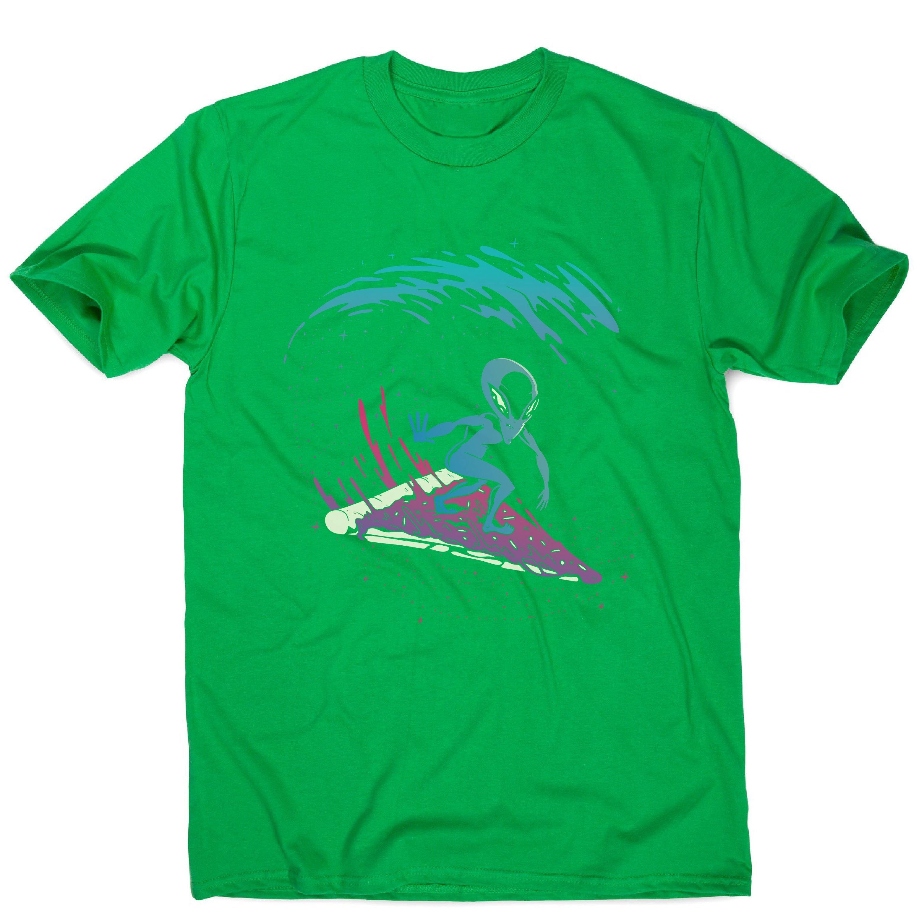 Pizza surfing alien funny illustration men's t-shirt– Graphic Gear