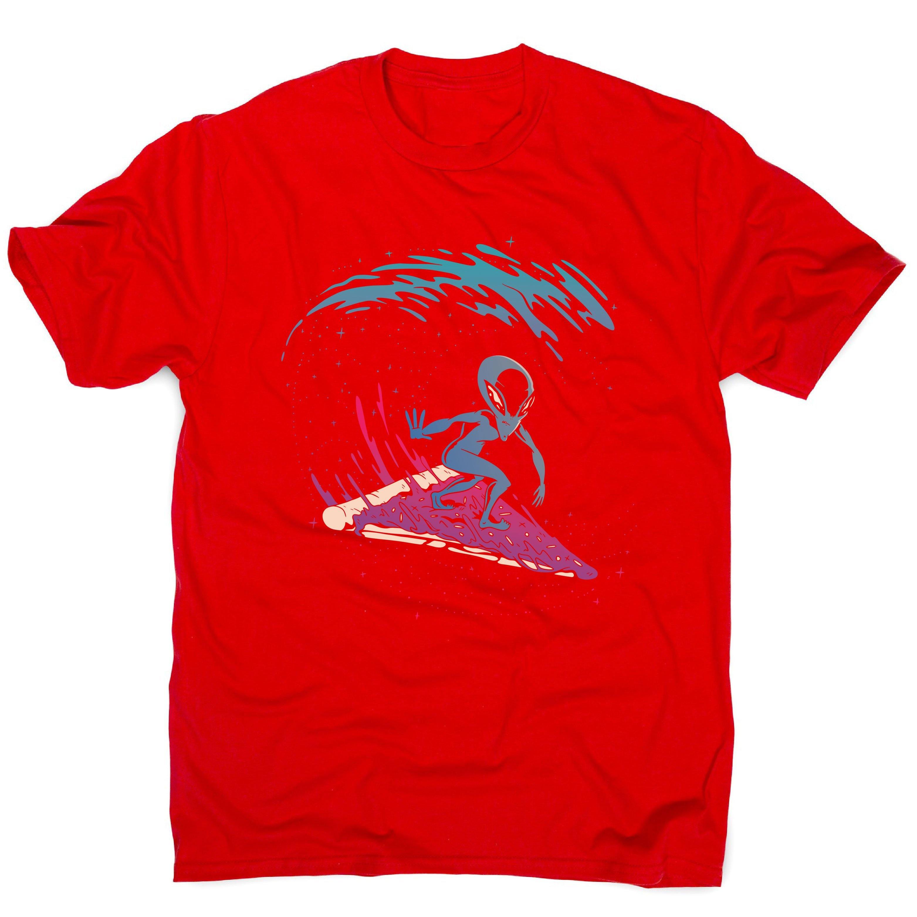 Pizza surfing alien funny illustration men's t-shirt– Graphic Gear