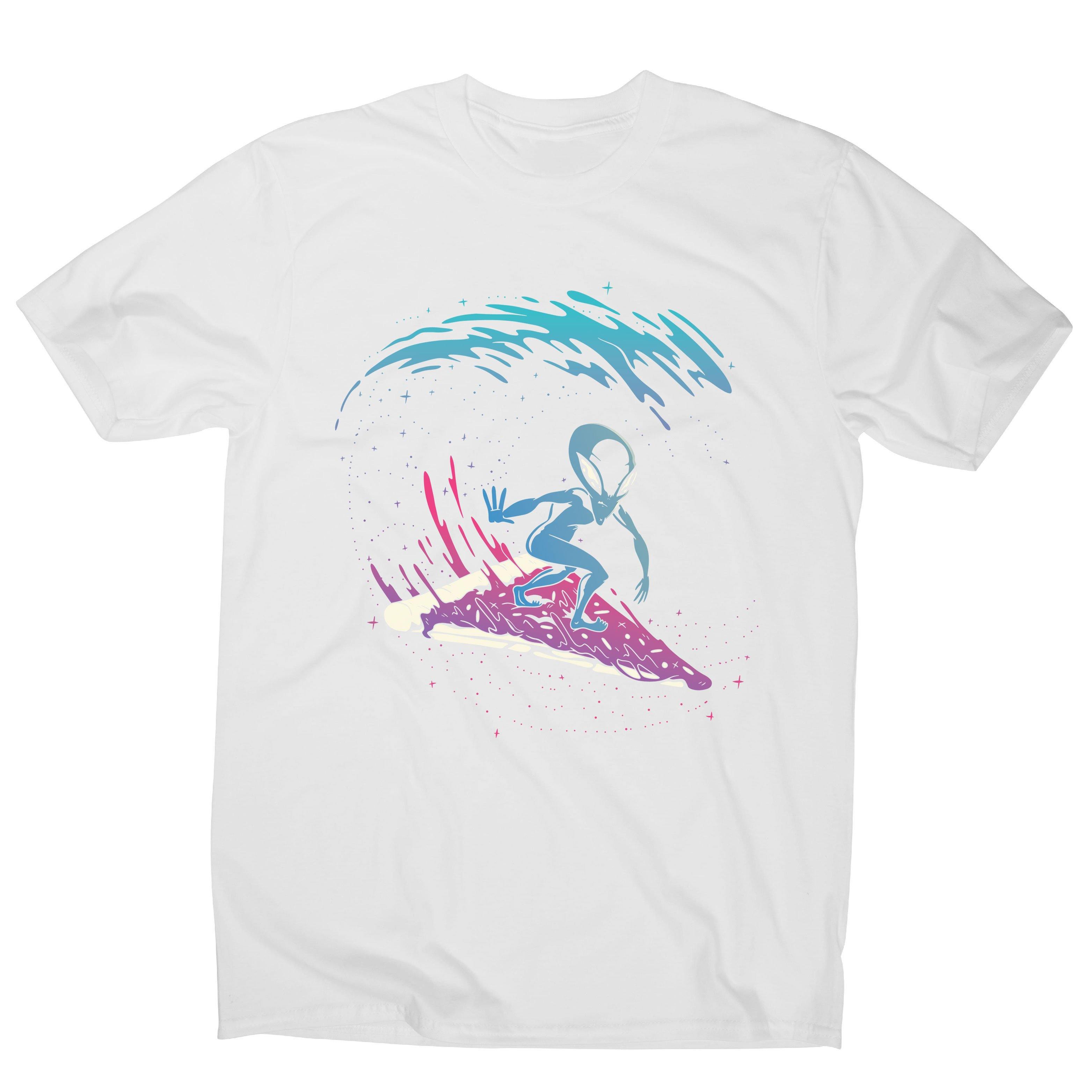 Pizza surfing alien funny illustration men's t-shirt– Graphic Gear