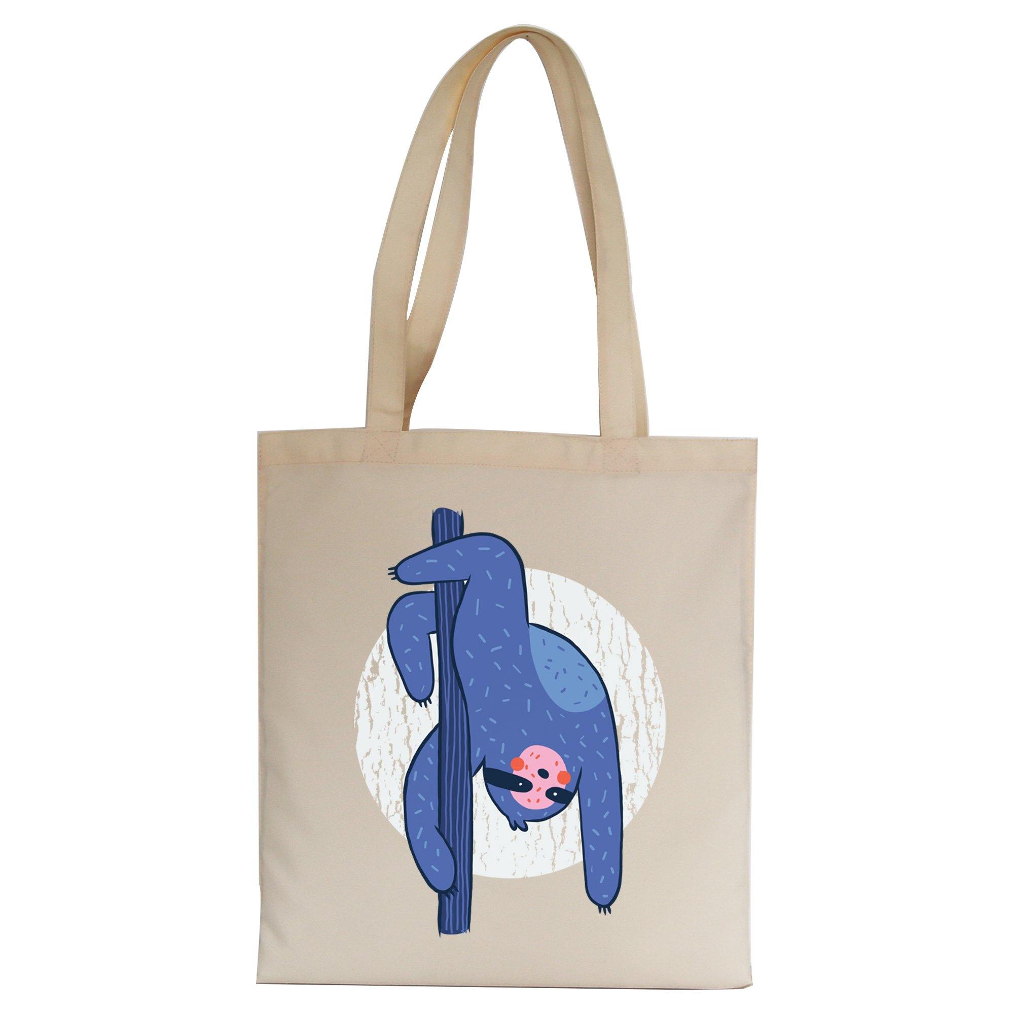 Pole dance sloth funny tote bag canvas shopping– Graphic Gear