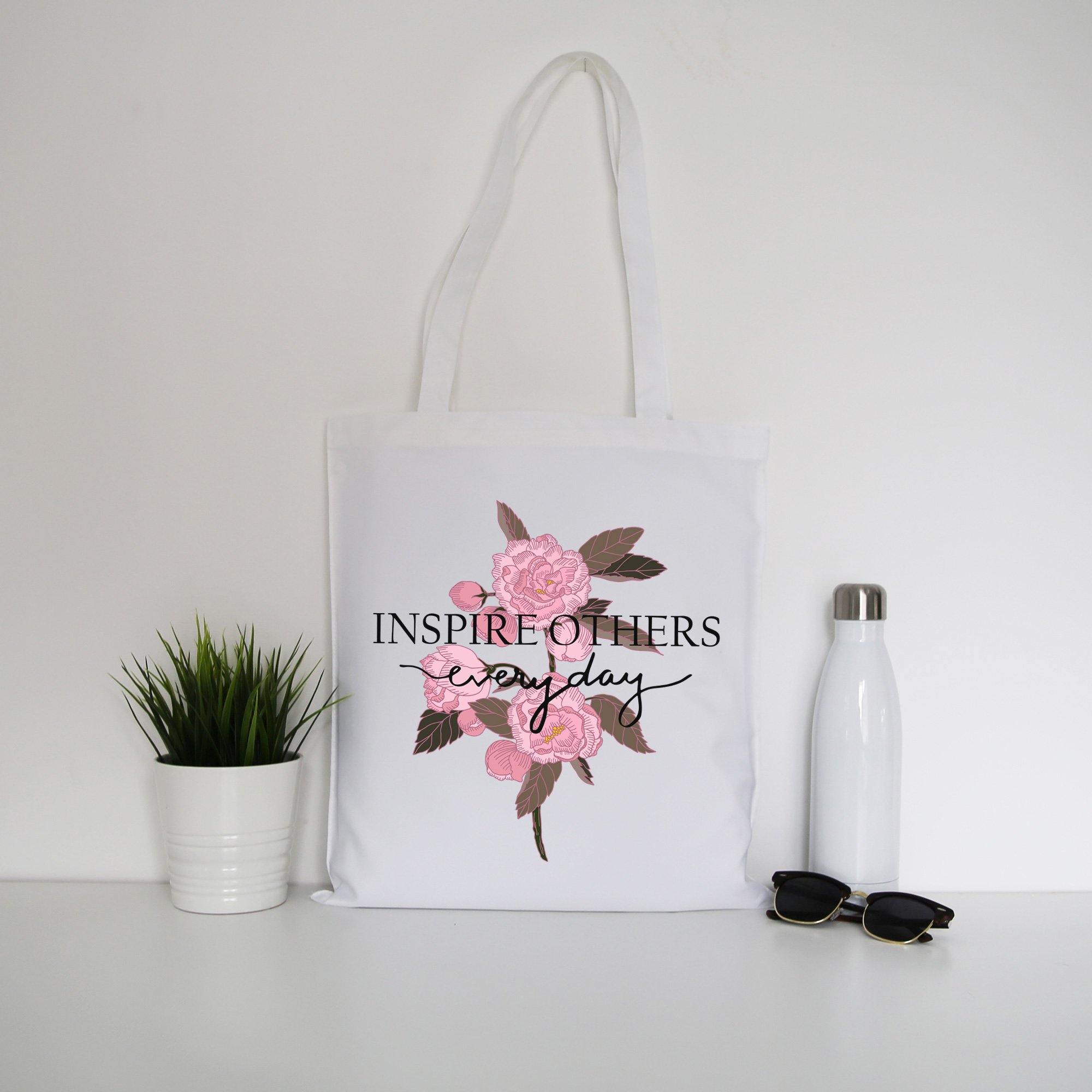 Inspire inspirational motivational graphic design tote bag canvas shop ...