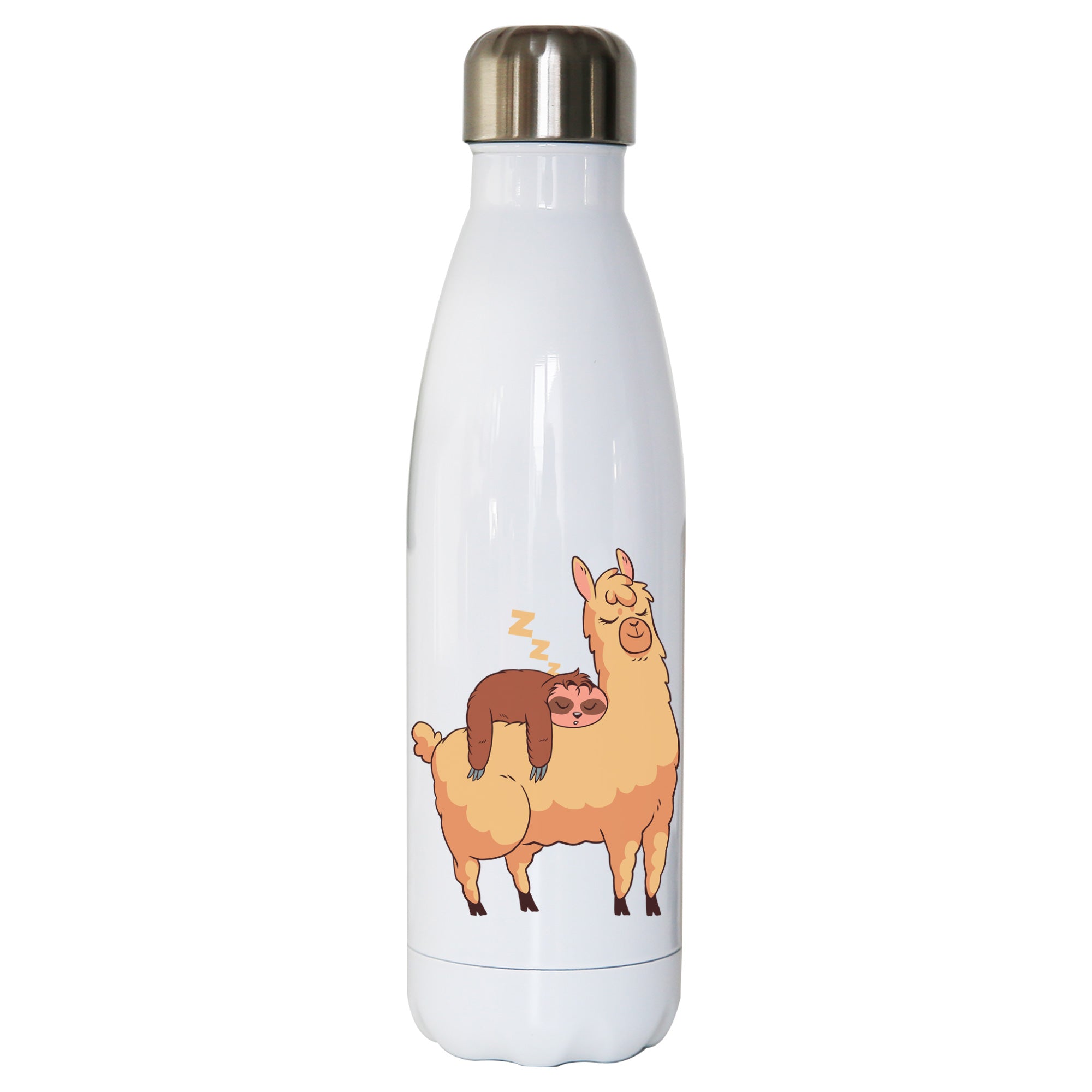 Sloth riding llama funny Water bottle stainless steel reusable– Graphic ...
