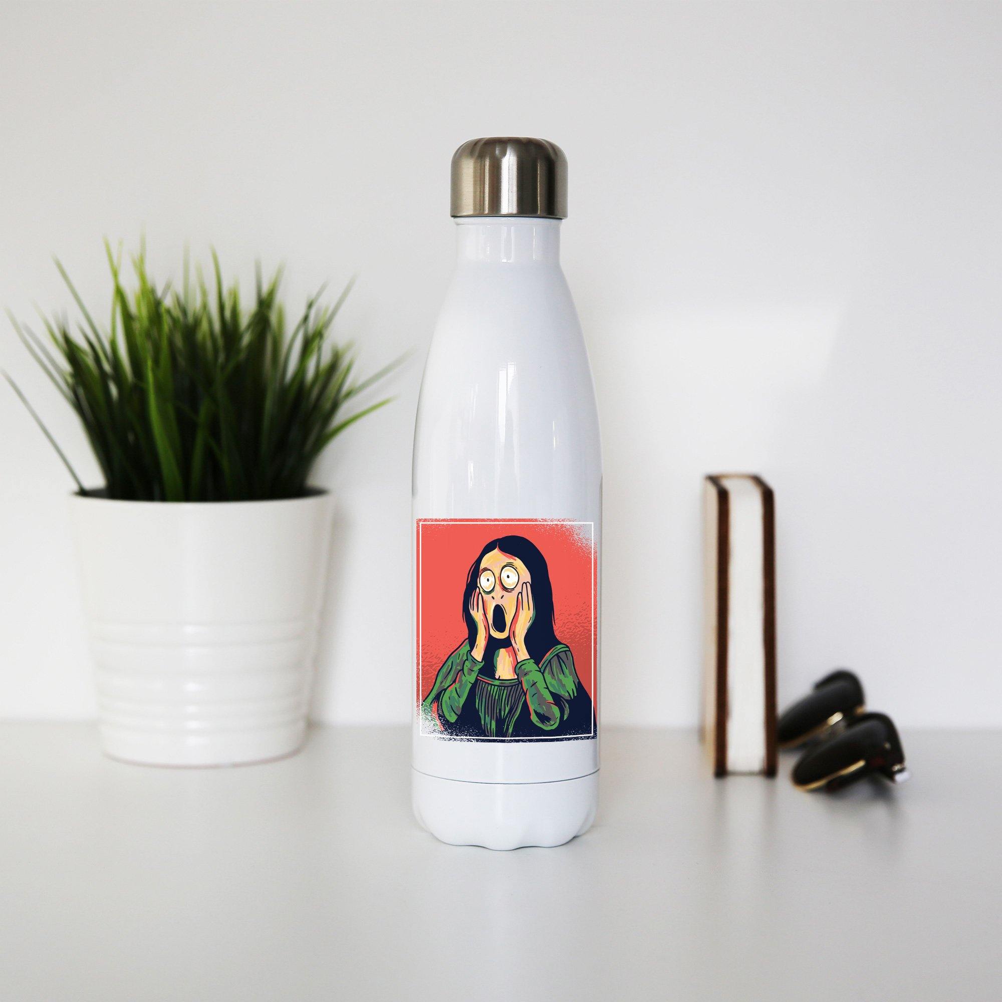Cartoon mona lisa Water bottle stainless steel reusable– Graphic Gear