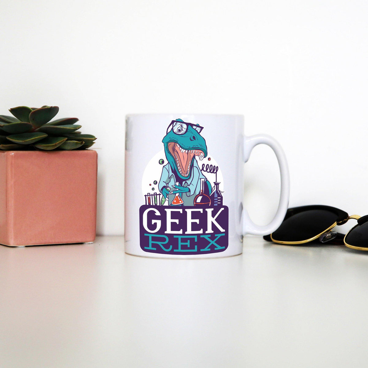 Geek t-rex funny mug coffee tea cup– Graphic Gear