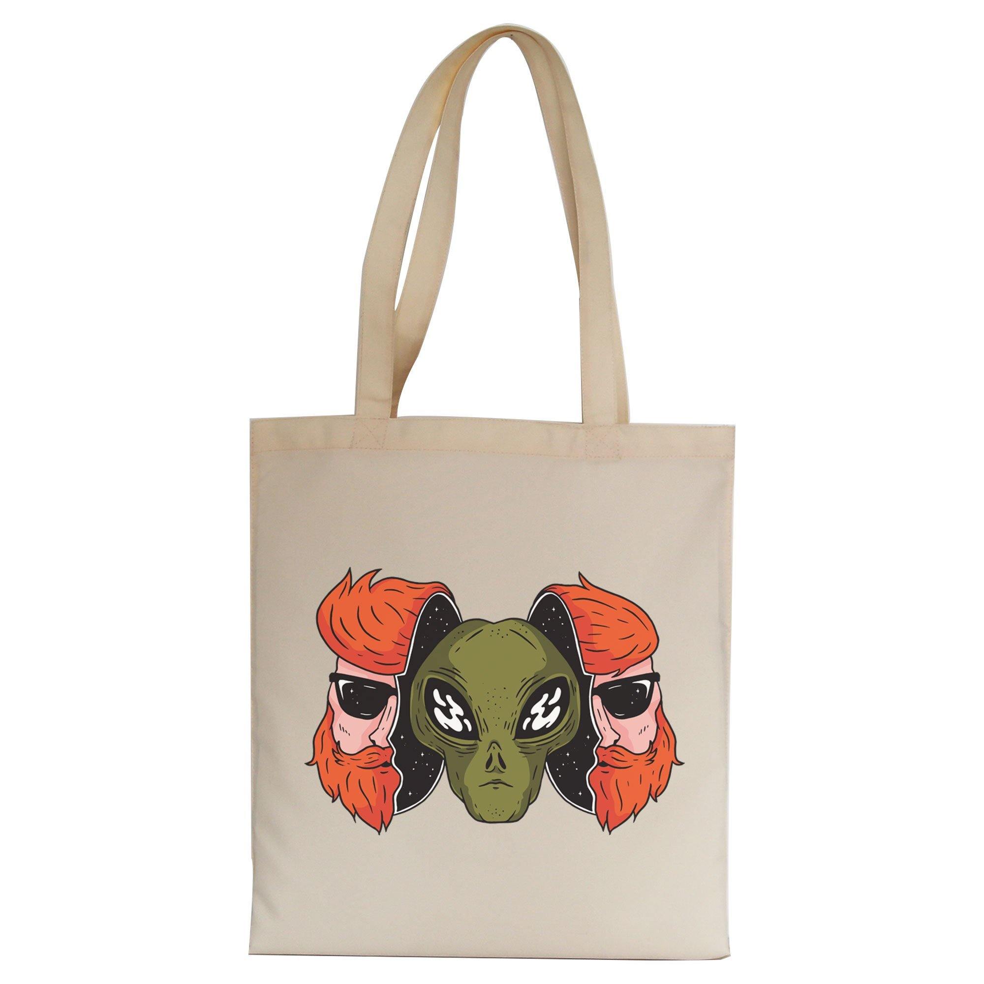 Hipster alien funny space tote bag canvas shopping– Graphic Gear
