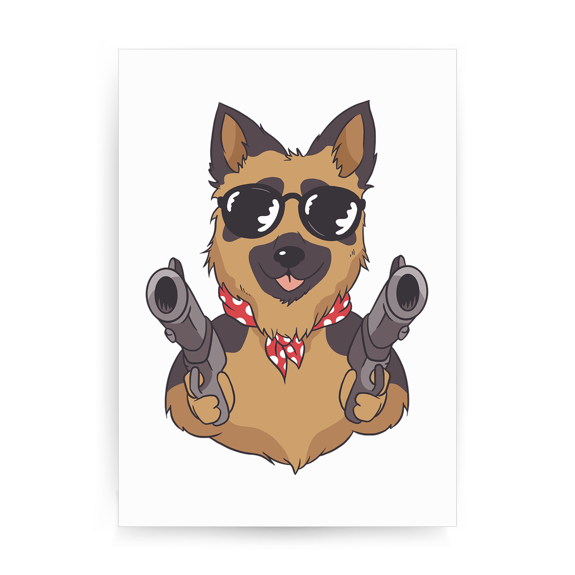 German shepherd guns print poster wall art decor– Graphic Gear